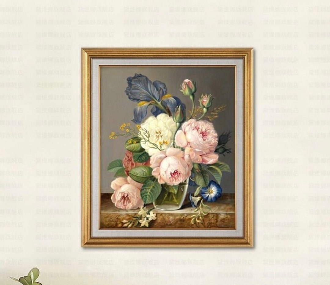 Cross Stitch Kit Floral Pattern of Bright Silk Threads 68x80cm/3-strand ...