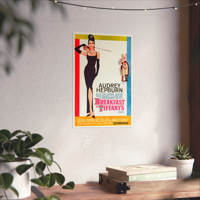 Vintage Breakfast at Tiffany's Movie Poster - Audrey Hepburn - Classic ...