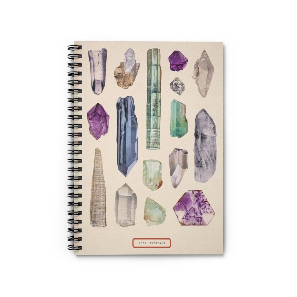 Rock Crystals Spiral Notebook, Crystal and Gemstone Journal, Gems ...