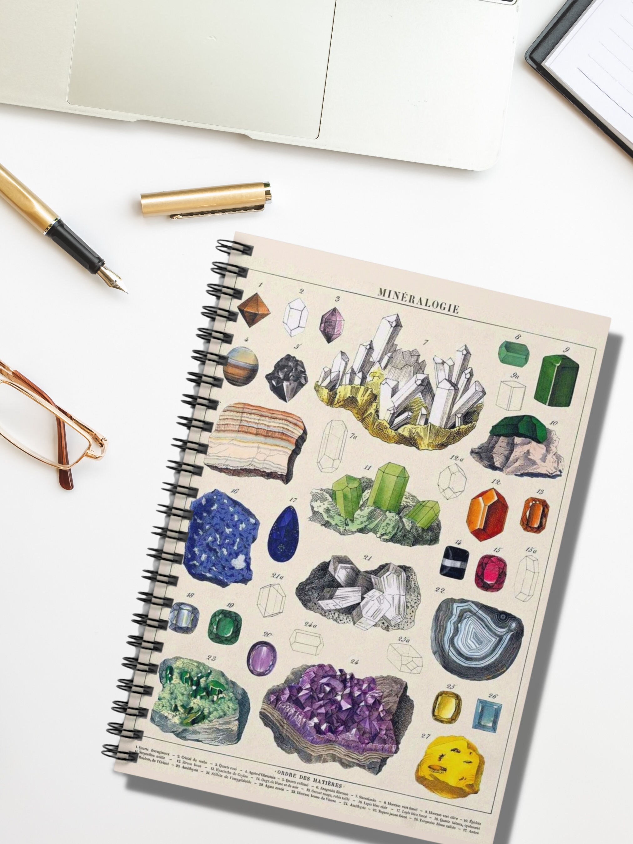 Vintage Crystal Spiral Notebook, Cavallini Mineralogie Journal ...