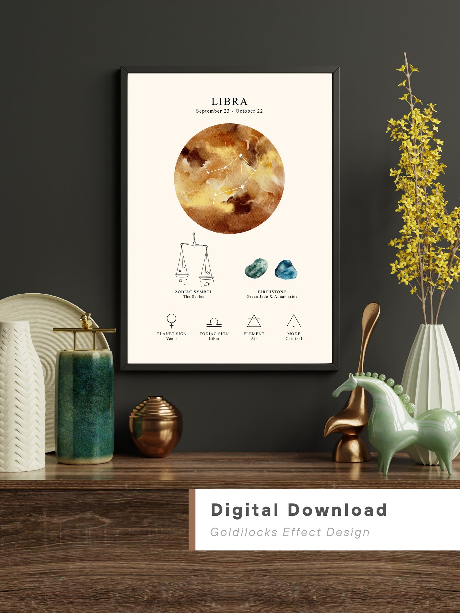Libra Print Zodiac Star Sign Libra Birthday Gift Libra - Etsy