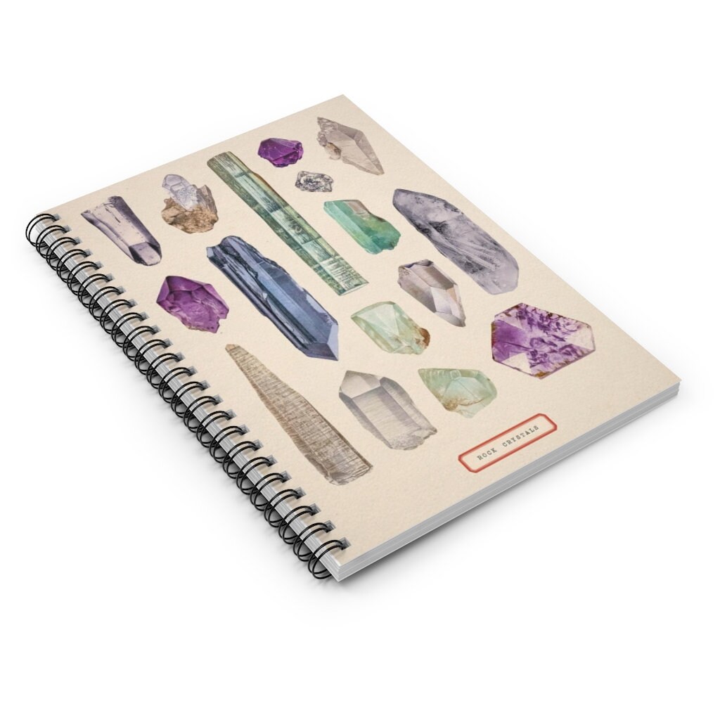 Rock Crystals Spiral Notebook, Crystal and Gemstone Journal, Gems ...