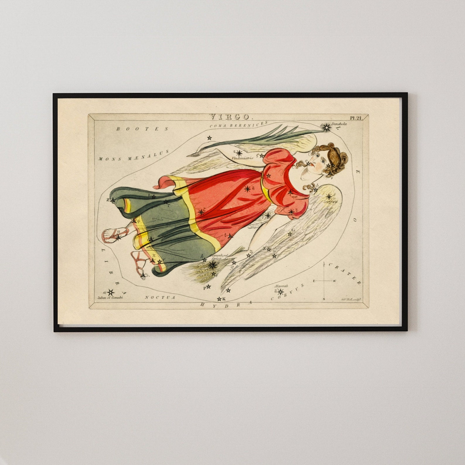 Vintage Zodiac Satin Poster Antique Star Sign Print Zodiac - Etsy