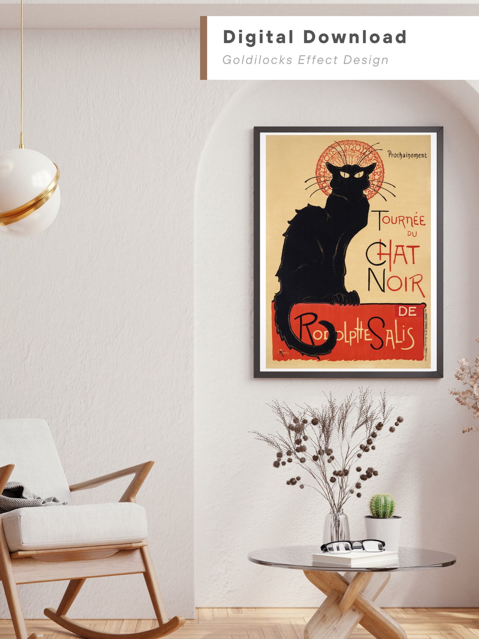 Le Chat Noir Poster: Vintage Black Cat Art Nouveau Print (digital ...