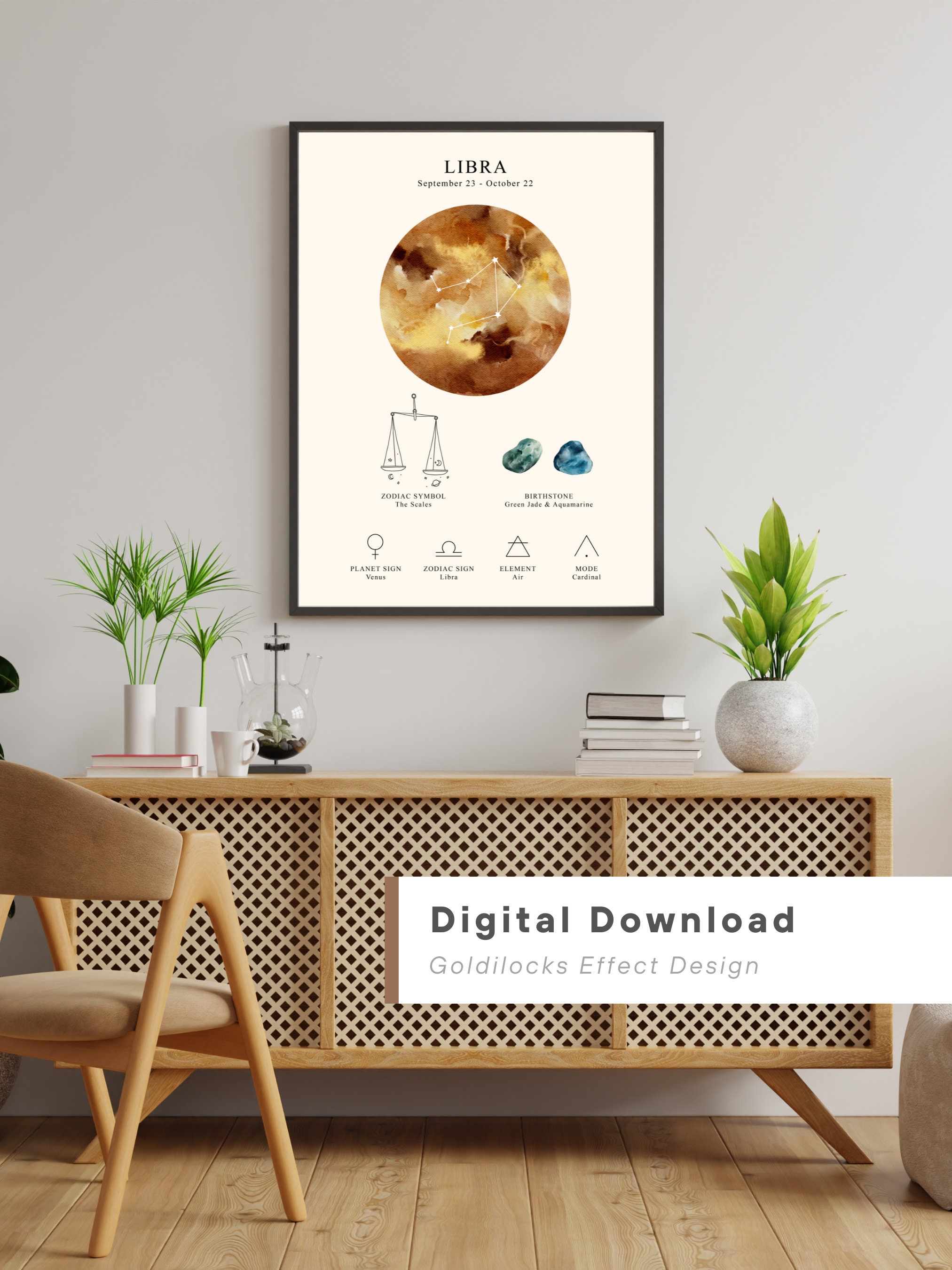 Libra Print Zodiac Star Sign Libra Birthday Gift Libra - Etsy