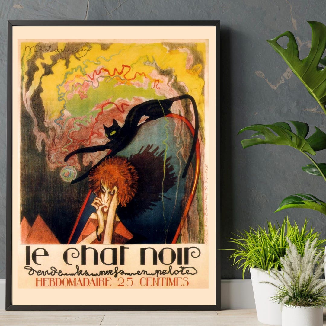 Le Chat Noir Art Print - Vintage French Cabaret Poster, Paris Wall Art ...