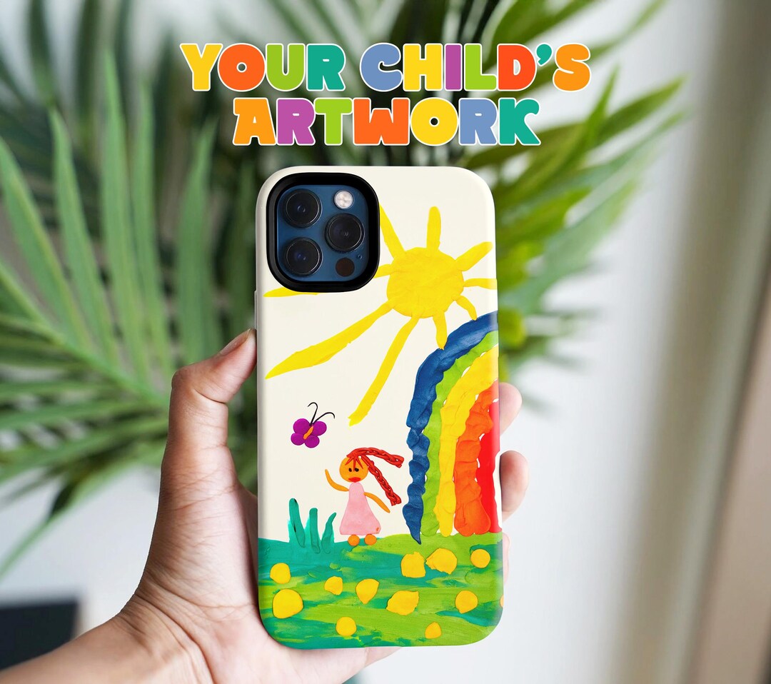 Custom Kids Art Phone Case – Personalized Child Drawing Artwork Gift ...