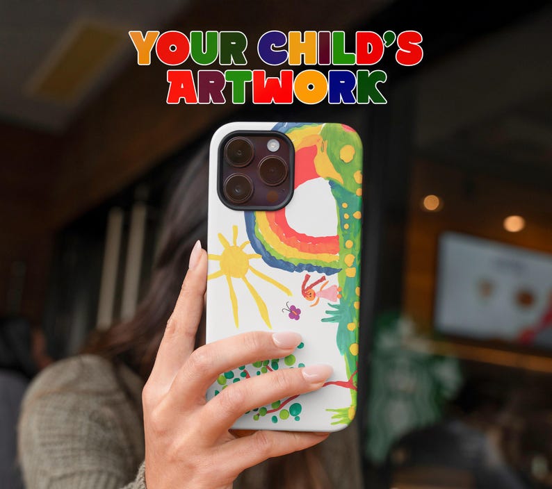 Custom Kids Art Phone Case – Personalized Child Drawing Artwork Gift ...