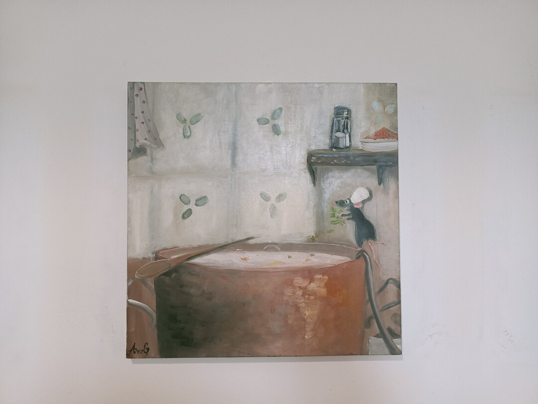 Oil Painting on Canvas the Cook Mouse - Etsy