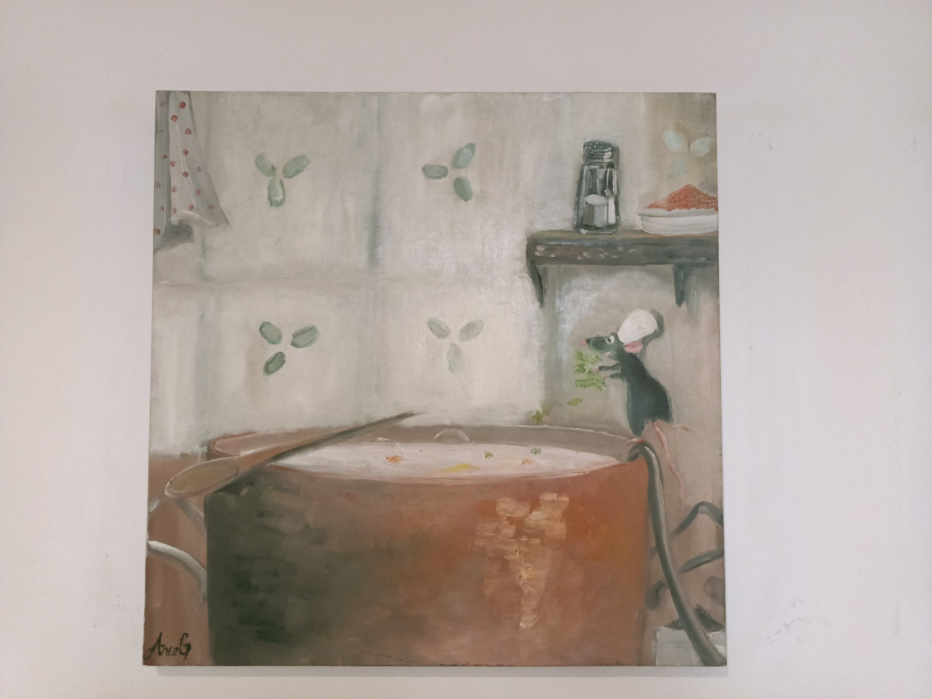 Oil Painting on Canvas the Cook Mouse - Etsy