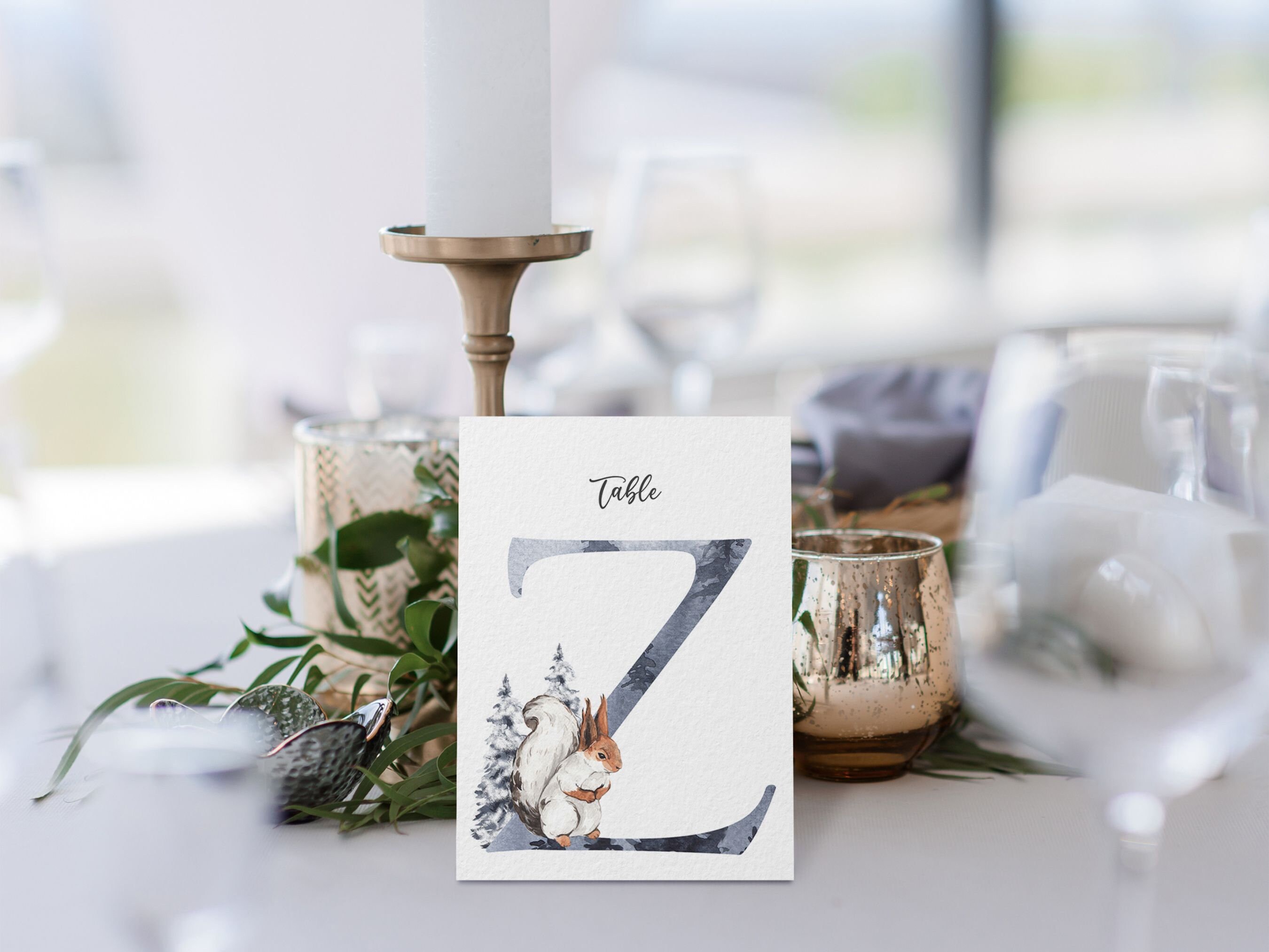 Mountain Wedding Table Letters, Printable Table Card, Winter Wedding ...