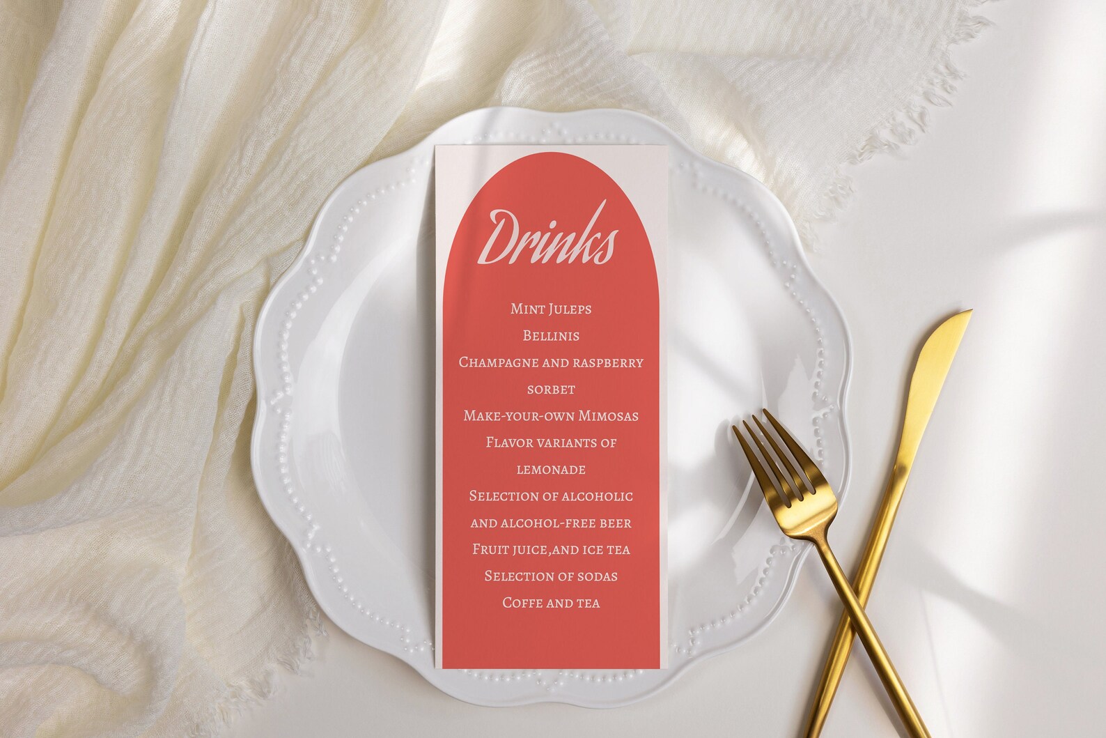 Retro Wedding Menu, Arch Menu Cards, Statement Menu Template, Baby ...