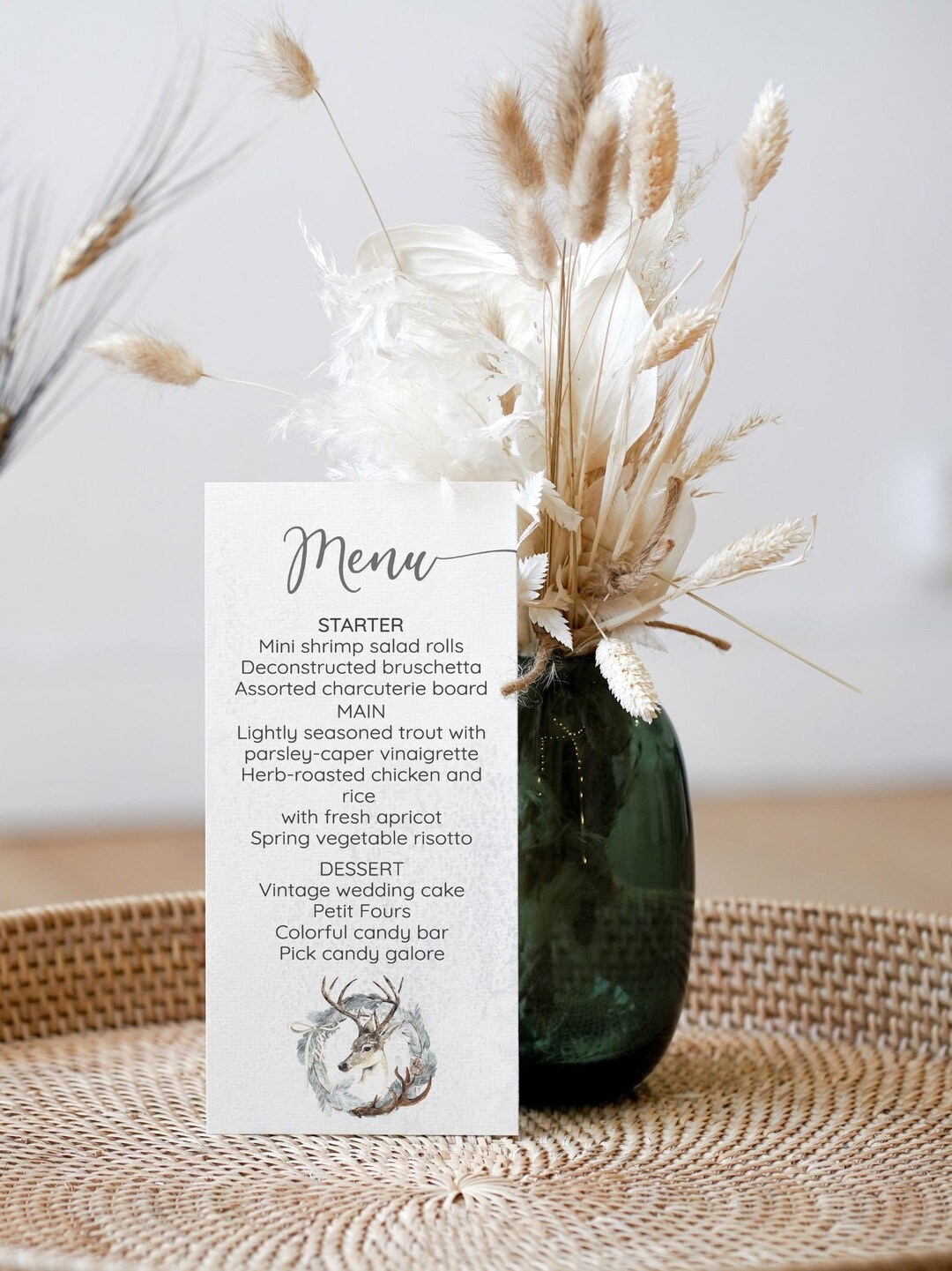 Mountain Wedding Menu, Winter Wedding Menu Cards, Snow Menu Template ...