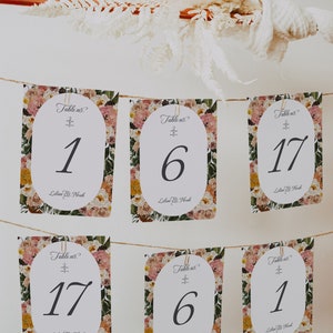 Boho Wedding Table Numbers, Printable Table Numbers, Boho Wedding Decor ...