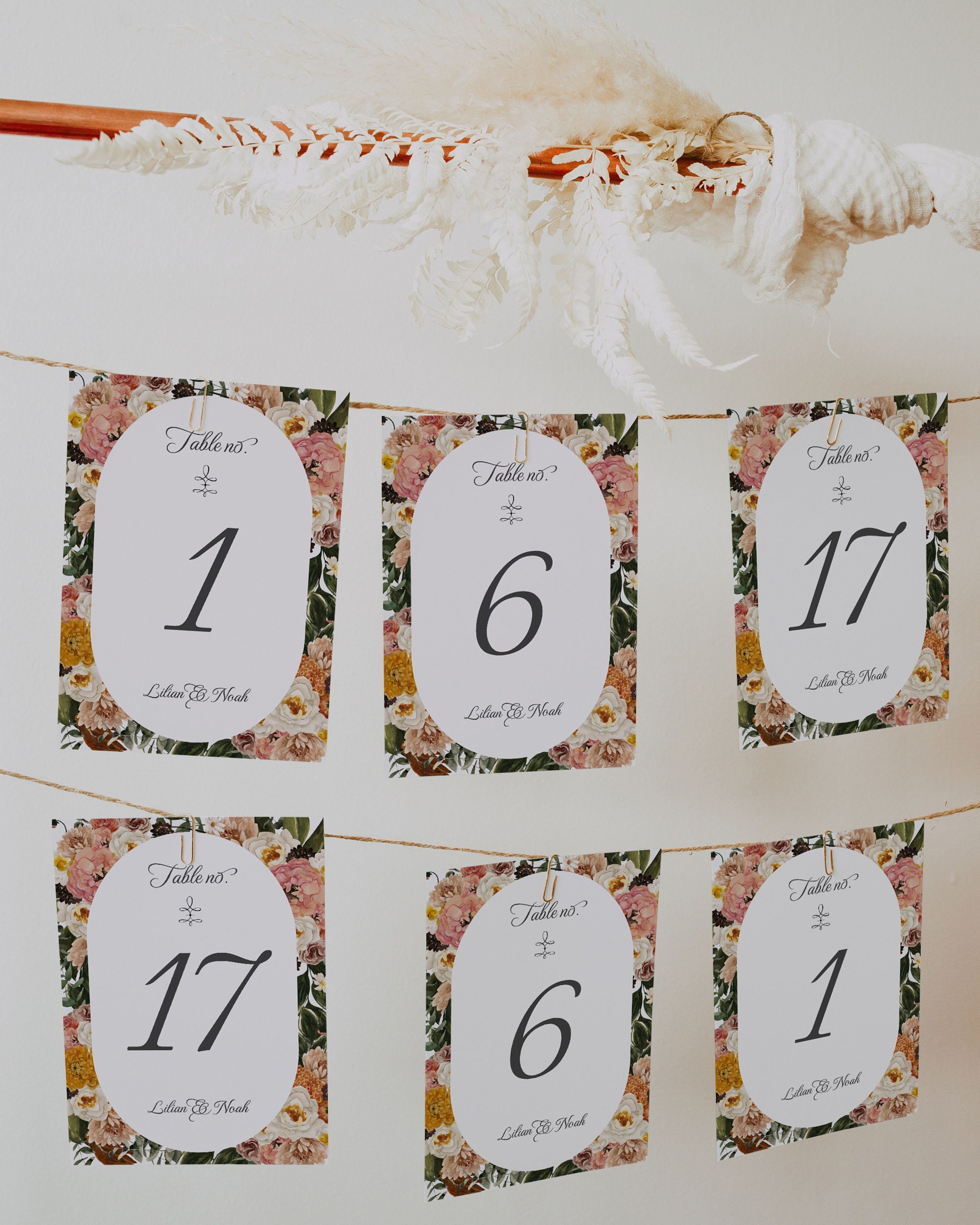 Boho Wedding Table Numbers Printable Table Numbers Boho - Etsy