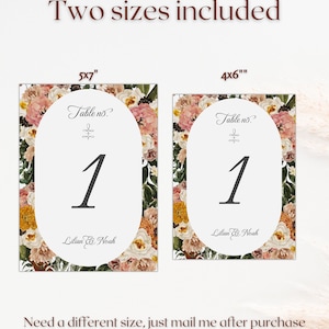 Boho Wedding Table Numbers, Printable Table Numbers, Boho Wedding Decor ...