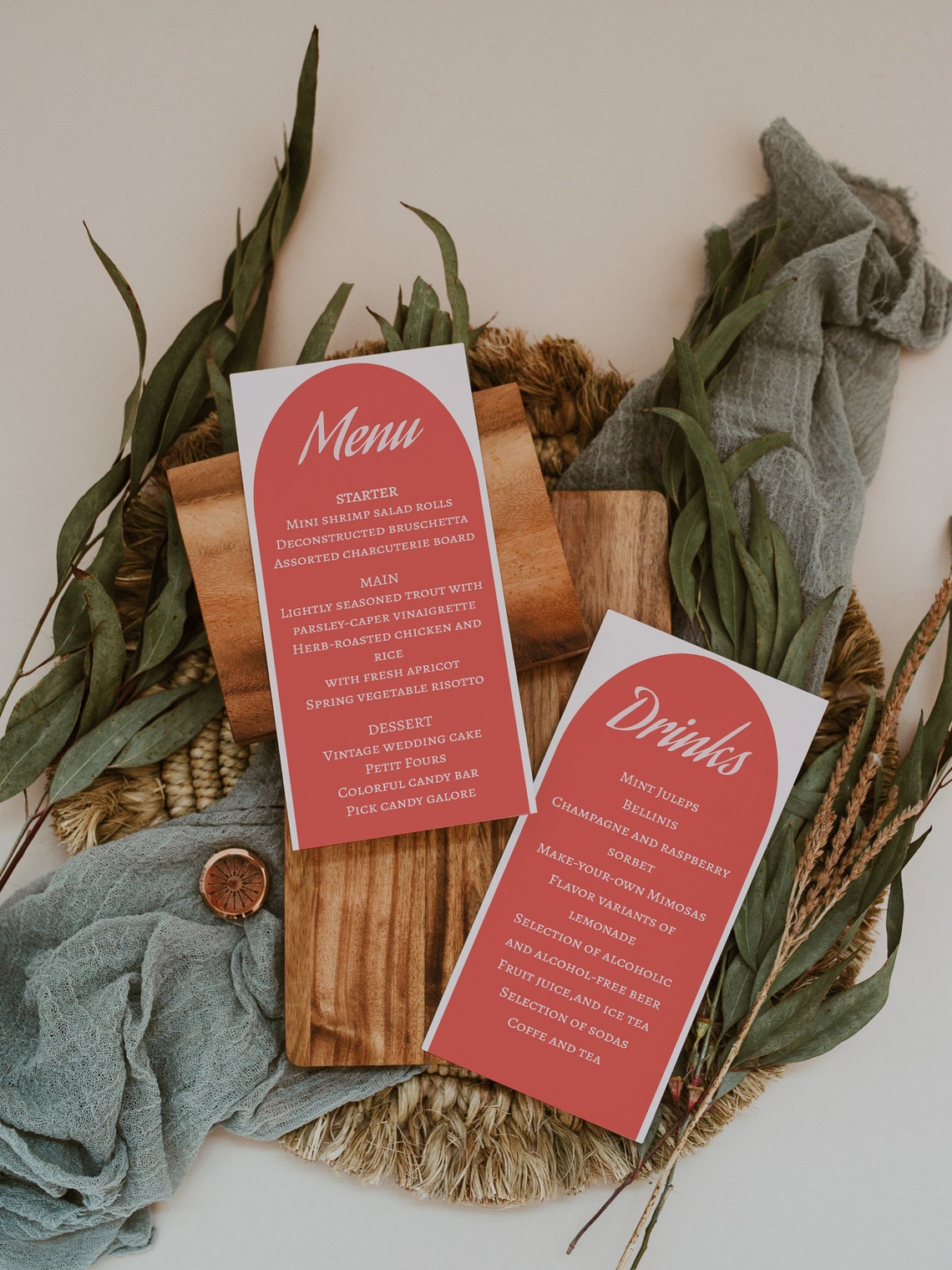 Retro Wedding Menu, Arch Menu Cards, Statement Menu Template, Baby ...