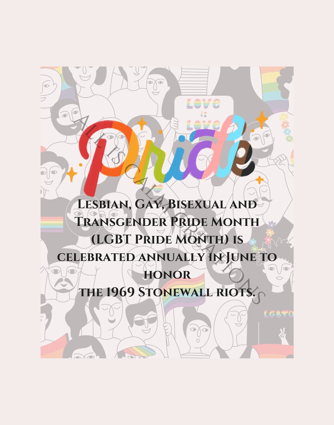Pride Month Facts Digital Printable Art Download Etsy