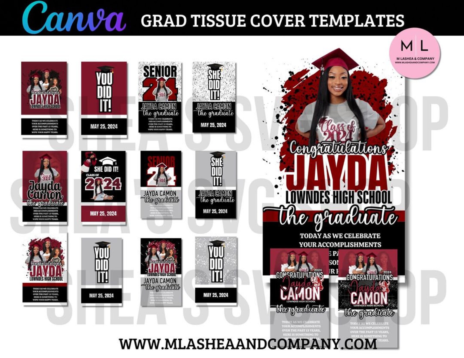 CANVA Grad Tissue Cover Templates - Etsy