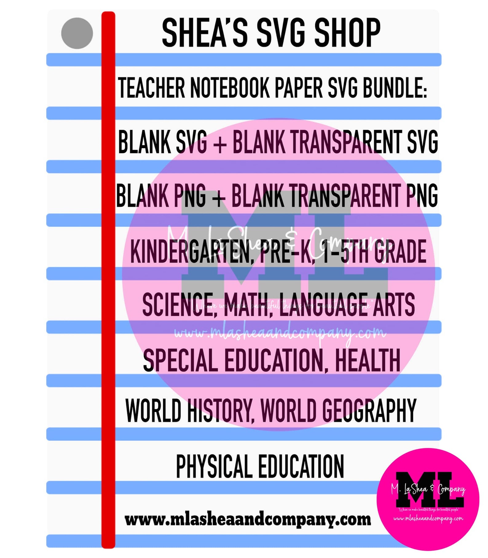 Teacher Notebook Paper SVG Bundle SVG Design Sublimation - Etsy