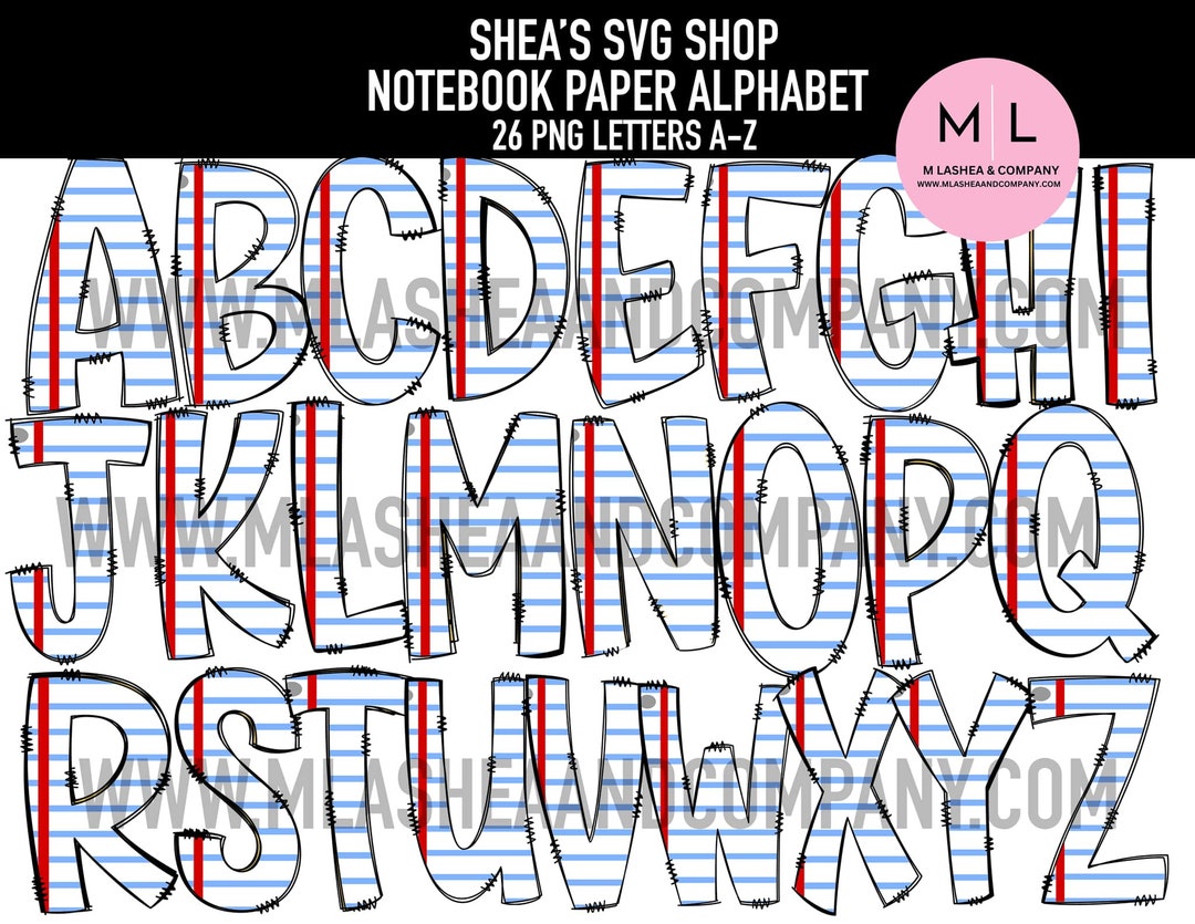 Notebook Paper Doodle Letters PNG Doodle Notebook Paper School Alphabet ...