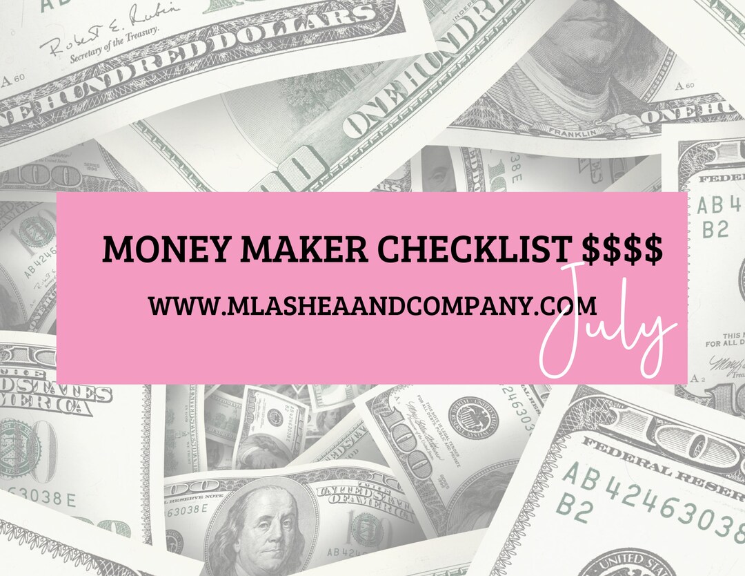 Money Maker Checklist for July, for Crafters Craft Ideas, Craft ...