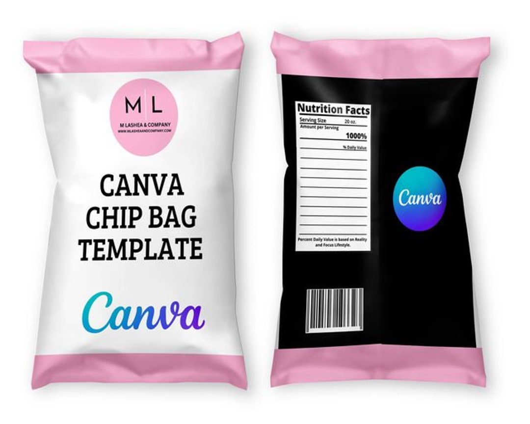 Canva Blank Chip Bag Template Editable Chip Bags Digital Files ...