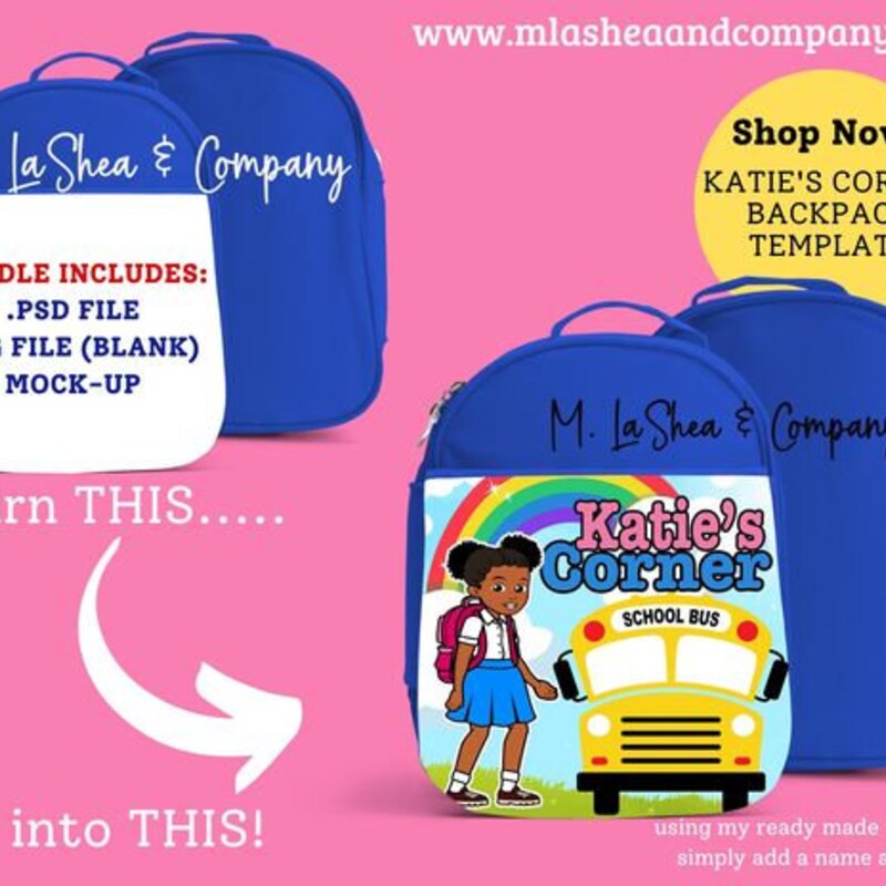 Backpack Design Template - Etsy