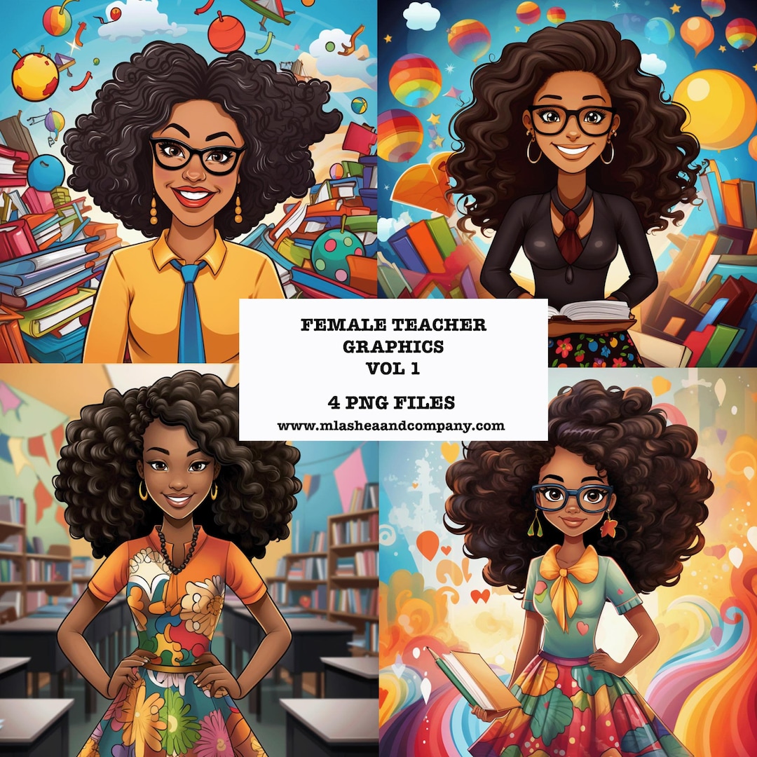 Teacher Graphics PNG Files Digital Files Instant Downloads female ...