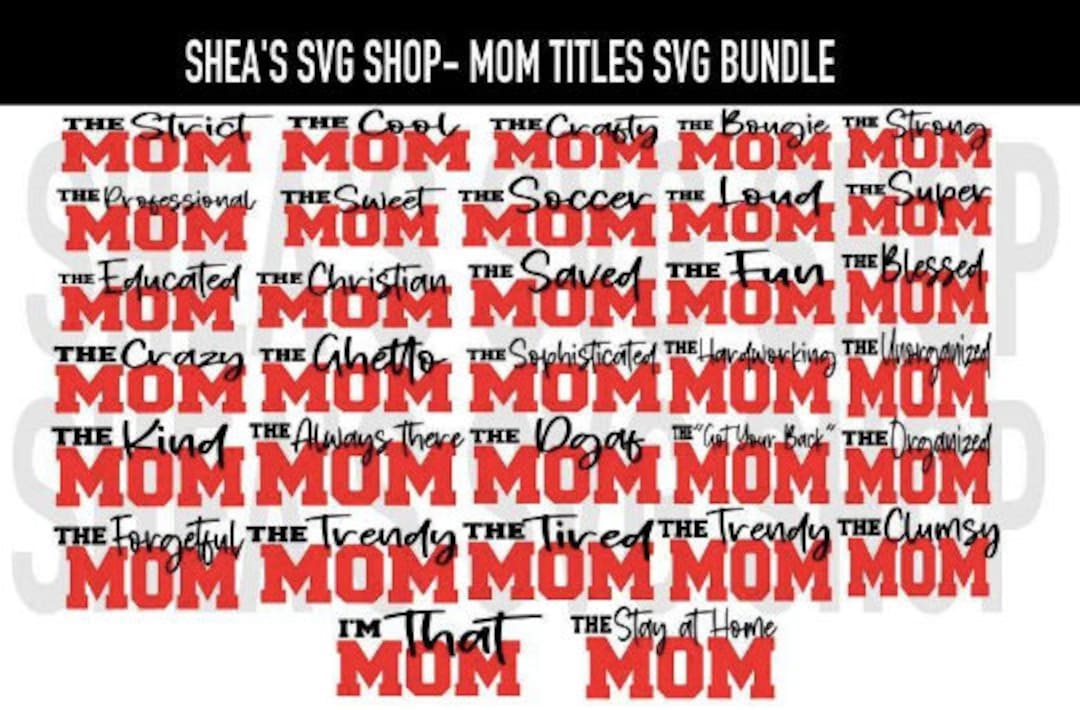 Mom Titles Svg Bundle, Digital File, Cricut, Silhouette, Cut File ...