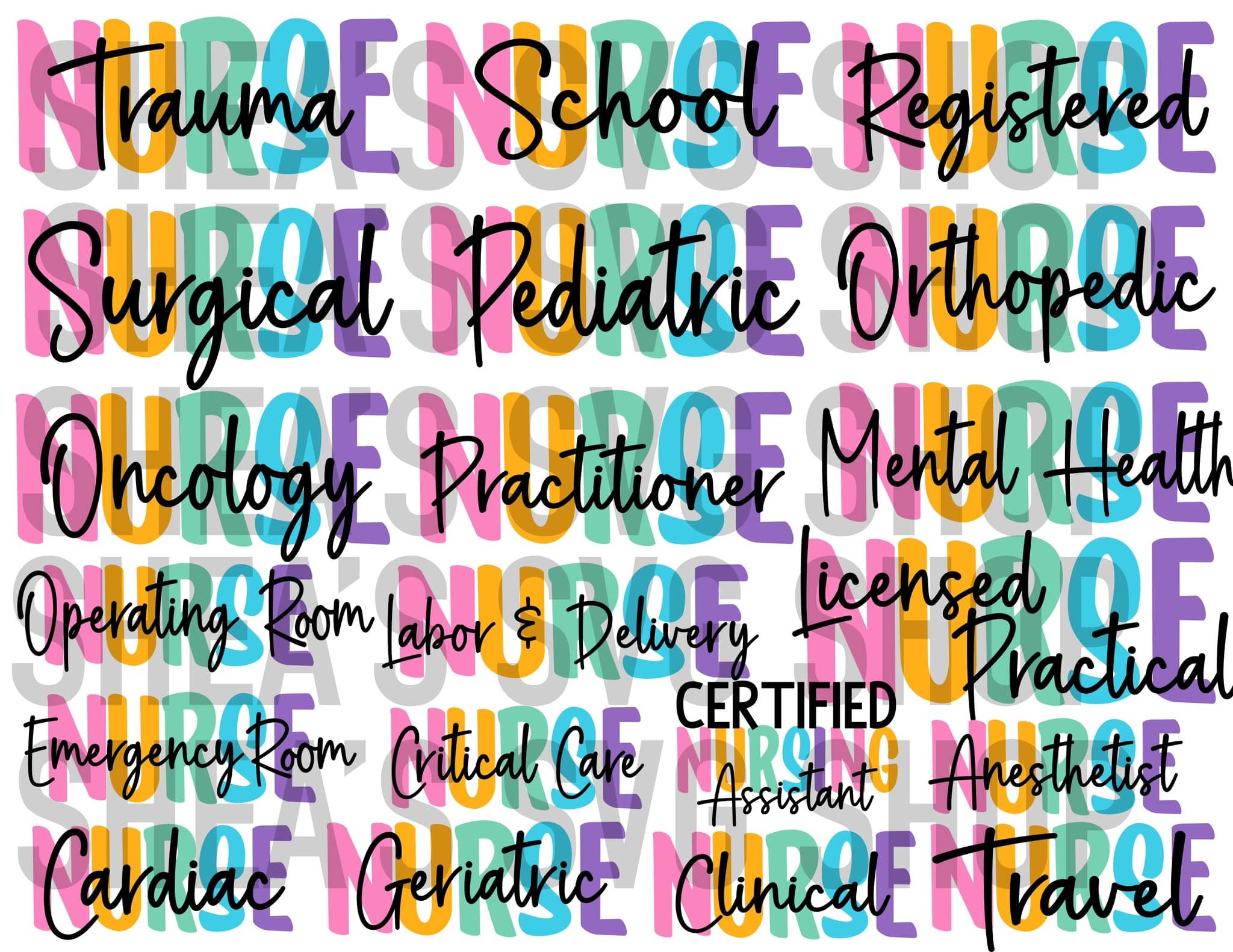 Nurse Titles Svg PNG Digital Files SVG PNG Nurse - Etsy Canada