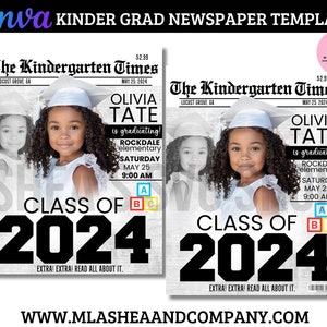 Kinder Grad Newspaper Templates Grad Template Template Canva Editable ...