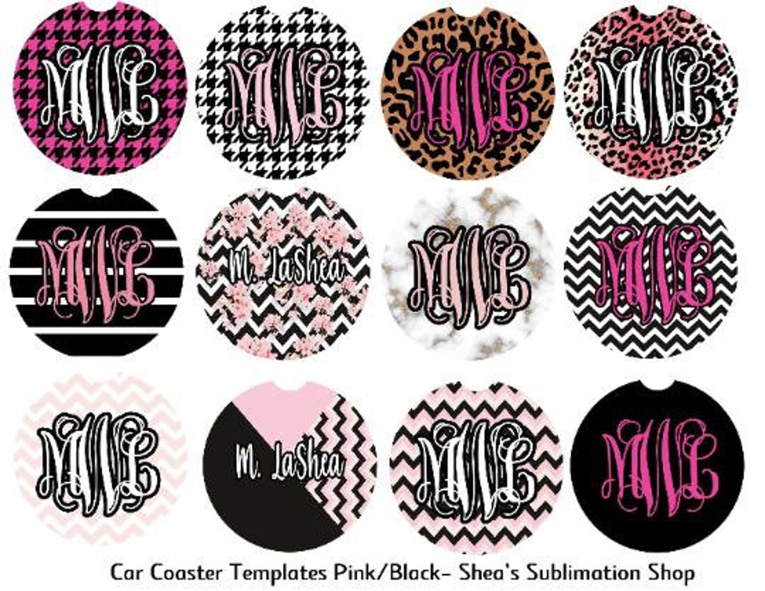 Car Coaster Templates for Sublimation, Print and Cut, Digital Designs ...