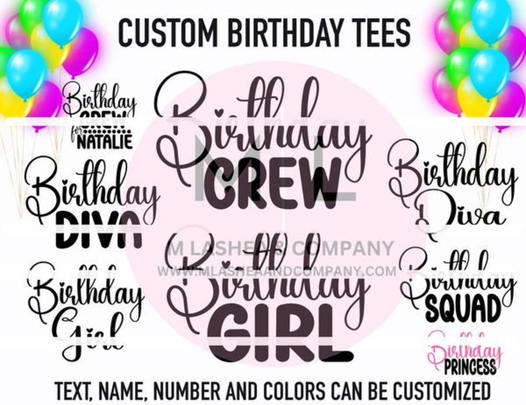 Birthday Crew SVG Bundle Birthday Designs T-shirt Designs Cricut ...