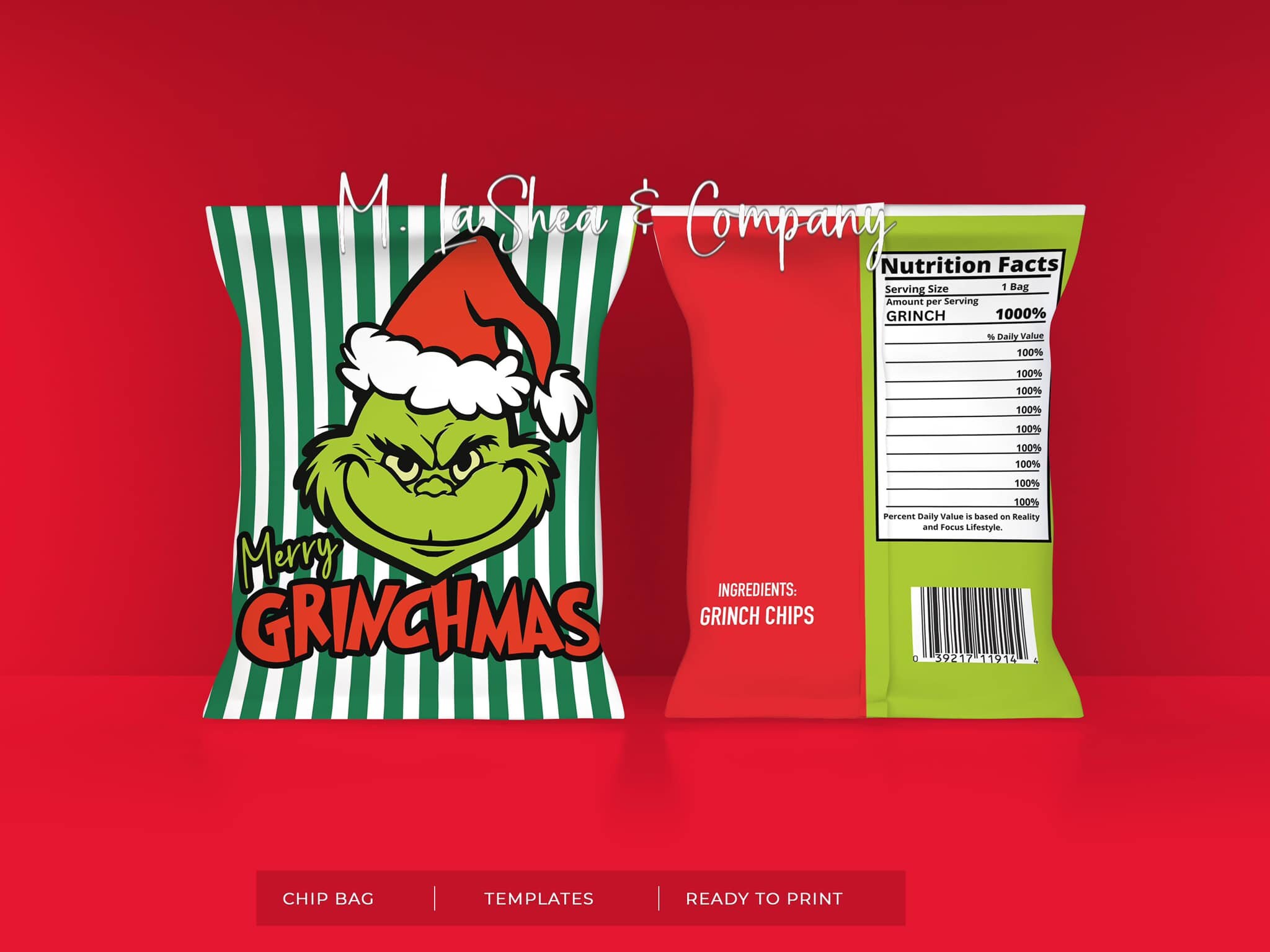 Chip Bag Templates Labels for Chips JPEG Files Christmas - Etsy