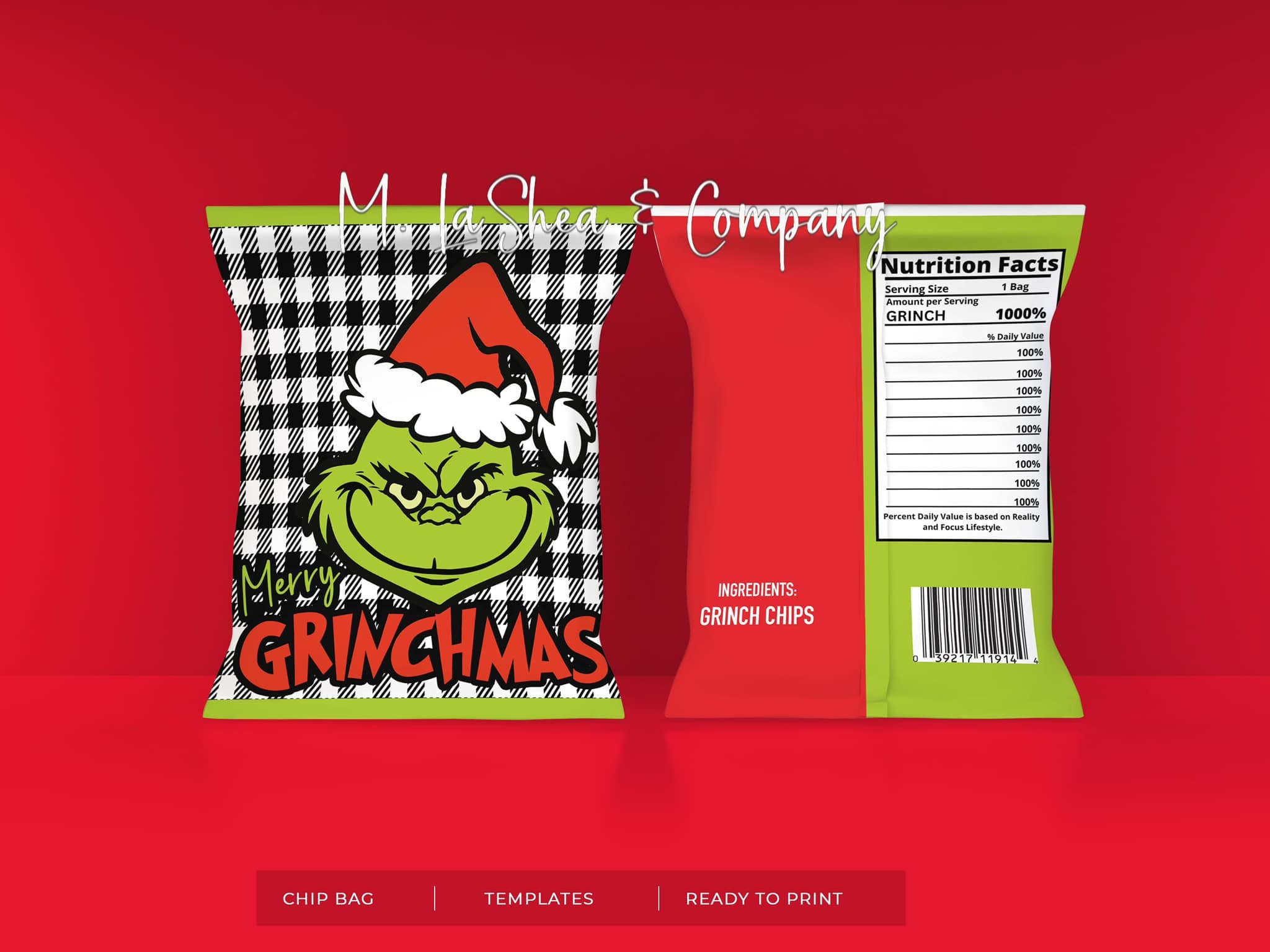 Chip Bag Templates Labels for Chips JPEG Files Christmas - Etsy