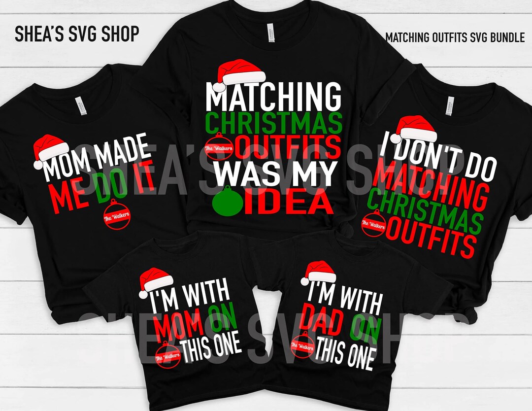 Christmas Matching Outfits SVG Bundle Digital Designs Family T-shirt ...
