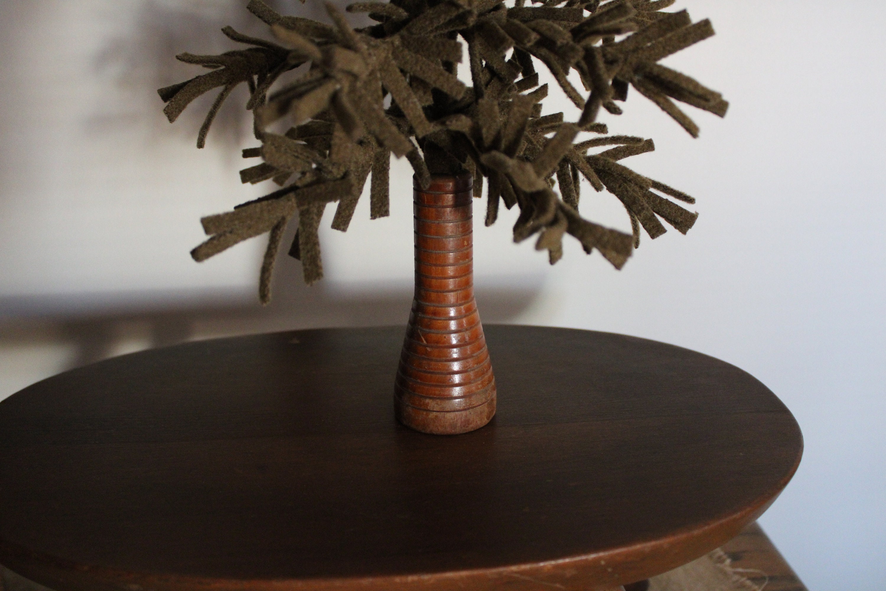 Wool Feather Tree/ Small Bee Hive Base/ Upcycled Military Blanket ...