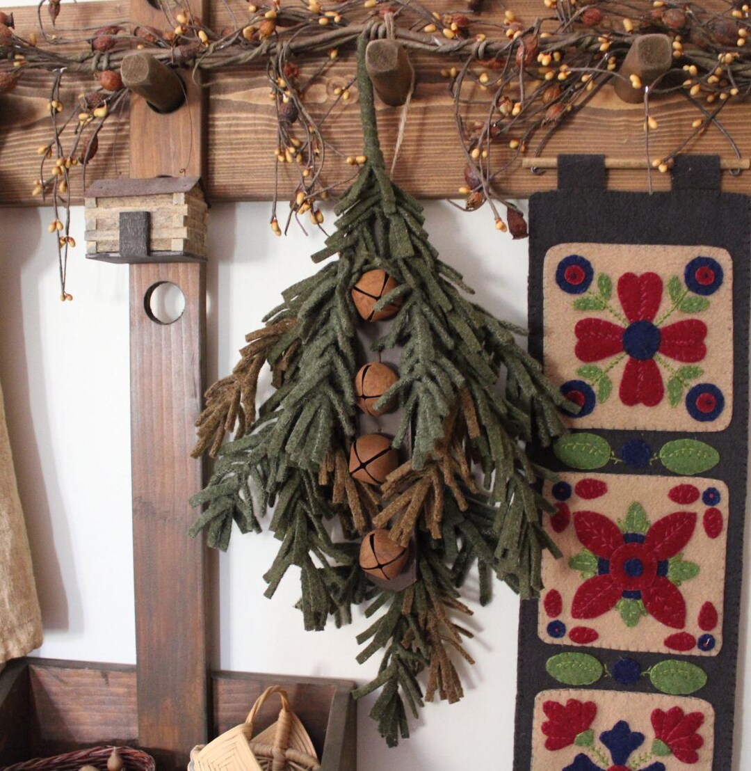 Wool Feathered Swag With Rusty Bells/ Indoors Only/ Made by Me - Etsy
