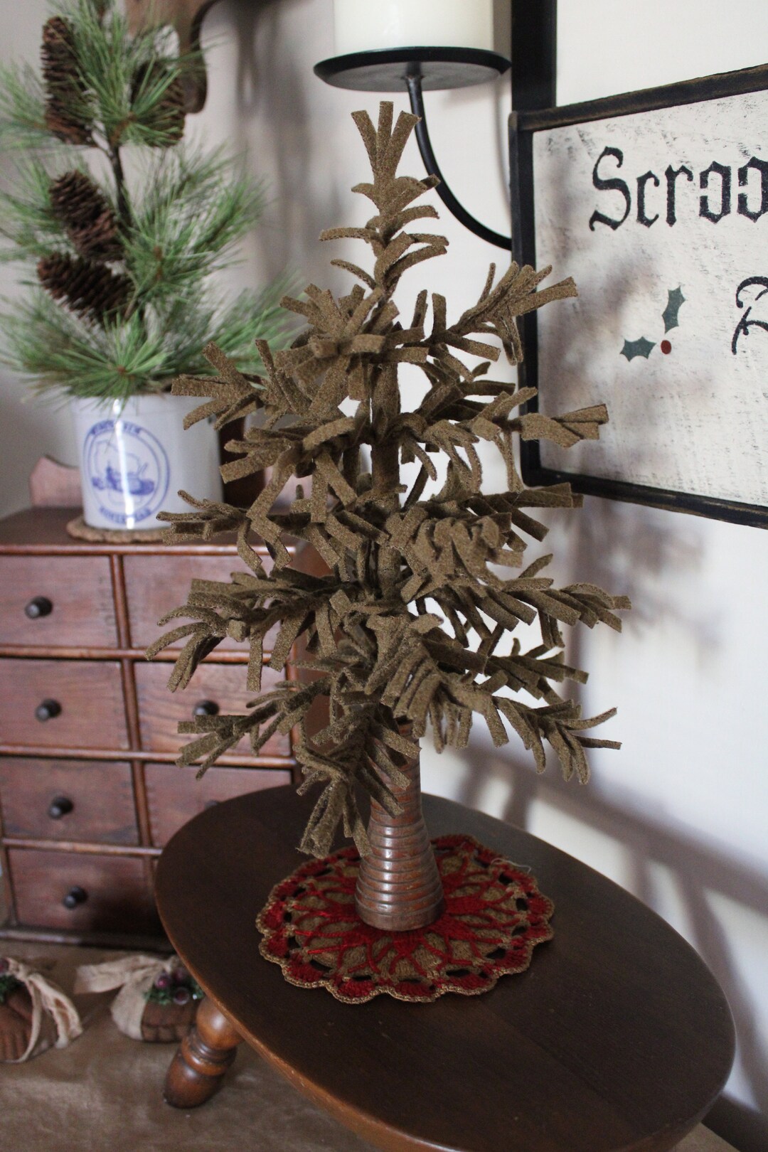 Wool Feather Tree/ Small Bee Hive Base/ Upcycled Military - Etsy