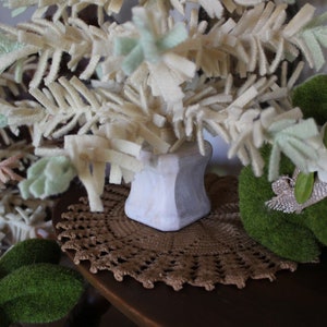 Wool Feather Tree/ Upcycled Wool Blanket/ Cream With Green Tips ...