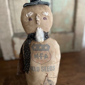 Uncle Sam/ Stump Doll/ Flag and Crow Patch/ Handmade by S. Stinson - Etsy