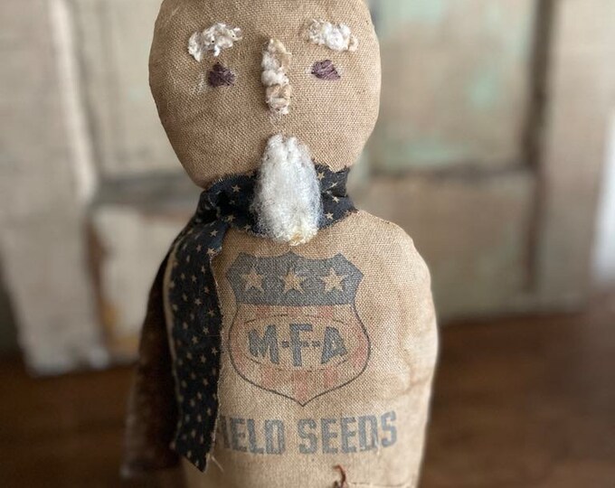 Uncle Sam/ Stump Doll/ Flag and Crow Patch/ Handmade by S. Stinson - Etsy