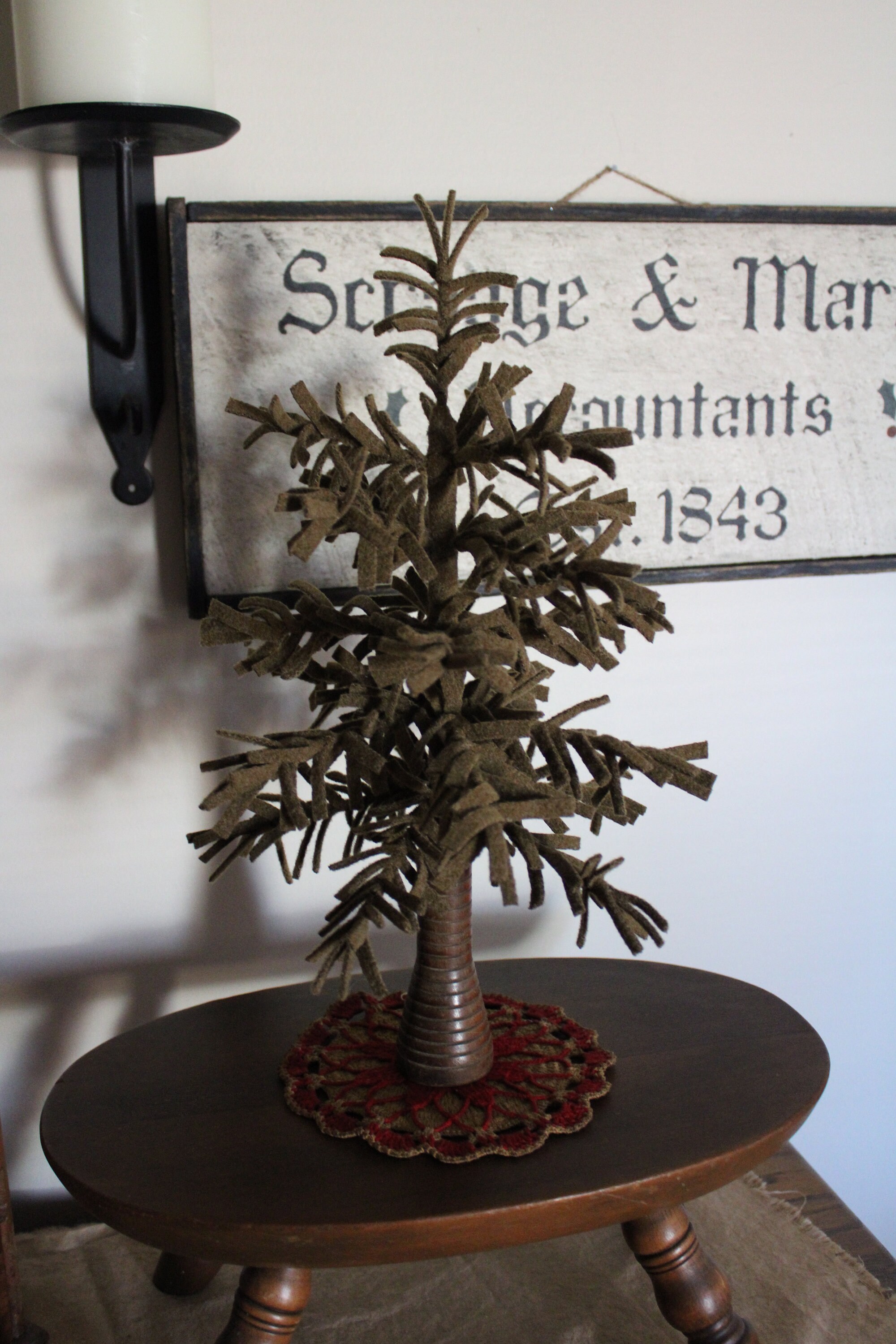 Wool Feather Tree/ Small Bee Hive Base/ Upcycled Military - Etsy