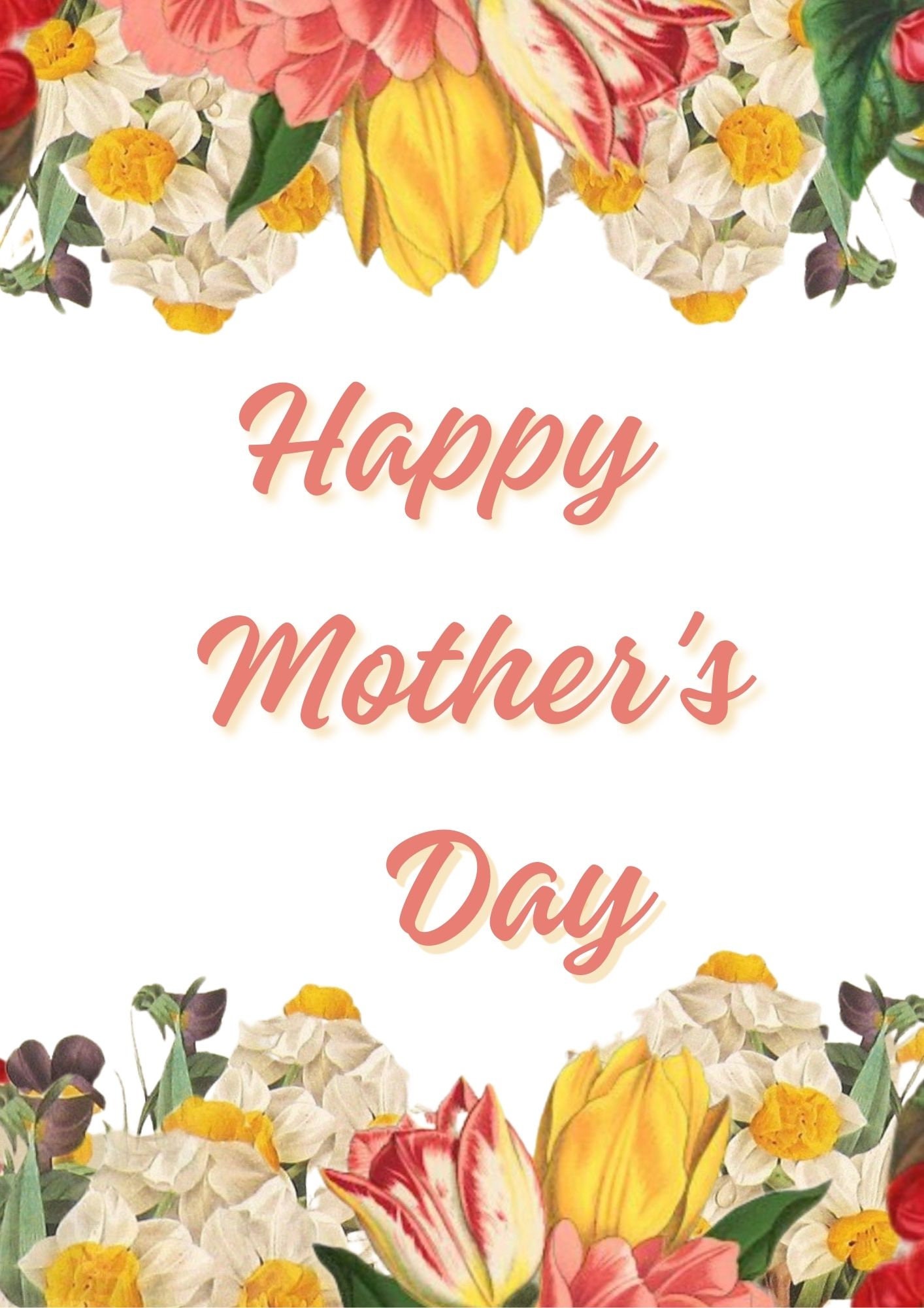 Happy Mother's Day Sign, Printable Mothers Day Gift for Mom, Happy ...