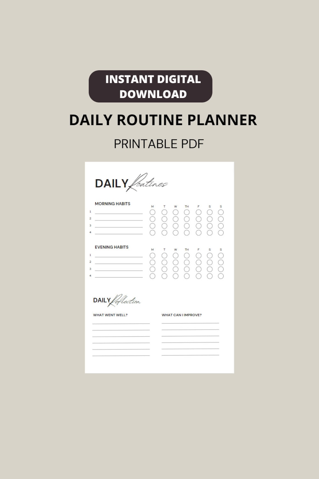 Daily Routine Planner Printable, Daily and Weekly Routine Tracker, To ...