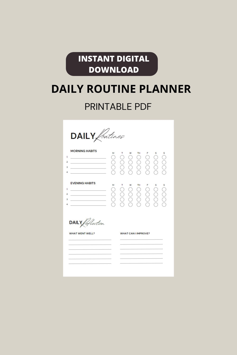 Daily Routine Planner Printable, Daily and Weekly Routine Tracker, To ...