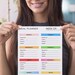 Colorful Meal Planner Printable, Weekly Food Diary, Food Journal, Meal ...