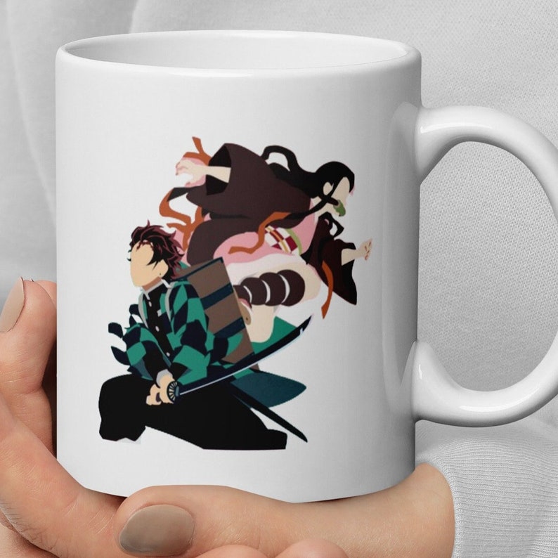 Tanjiro and Nezuko Mug, Demon Slayer Sibling Duo Coffee Cup, Anime ...