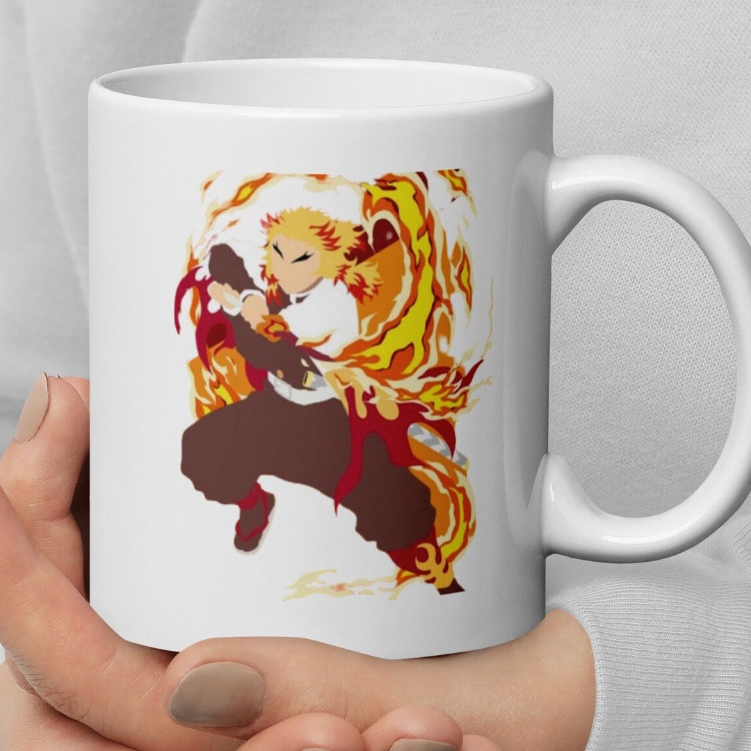 Rengoku Mug, Demon Slayer Flame Hashira Coffee Cup, Anime Fire Warrior ...